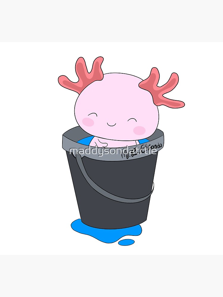 "Axolotl in Bucket" Sticker for Sale by madroselizondo | Redbubble