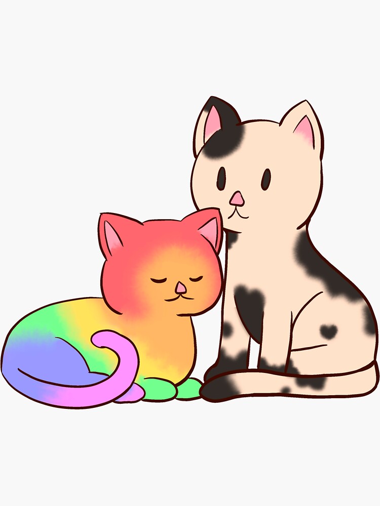 "Straight Ally Cats" Sticker by CherryEmma | Redbubble