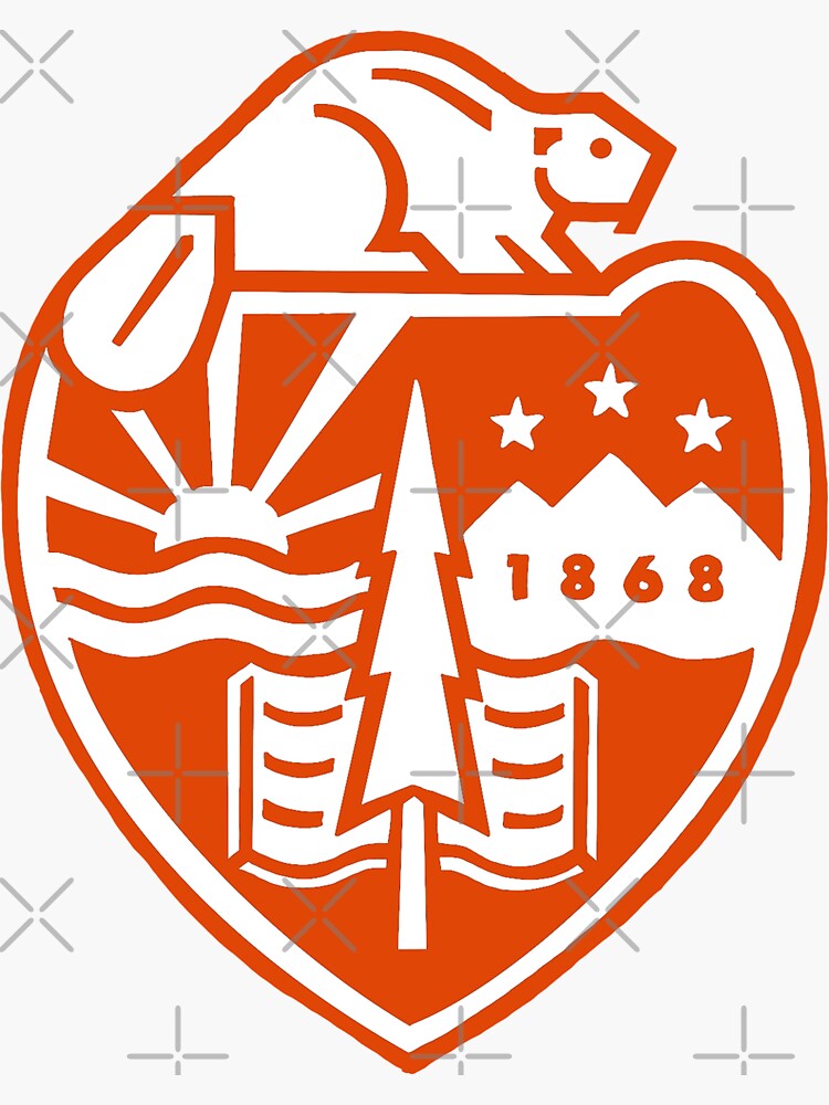 "Oregon State Crest (Orange)" Sticker for Sale by tasharosekhan | Redbubble