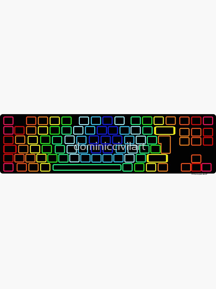 "RGB Keyboard" Sticker for Sale by dominiccivilart | Redbubble