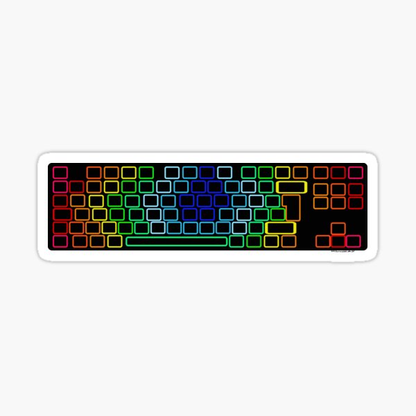 "RGB Keyboard" Sticker for Sale by dominiccivilart | Redbubble