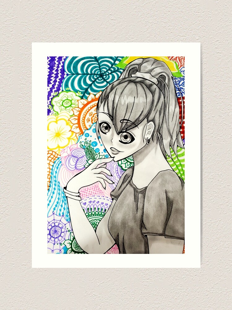 "Anime meets zentangle " Art Print for Sale by annadunn5782 | Redbubble