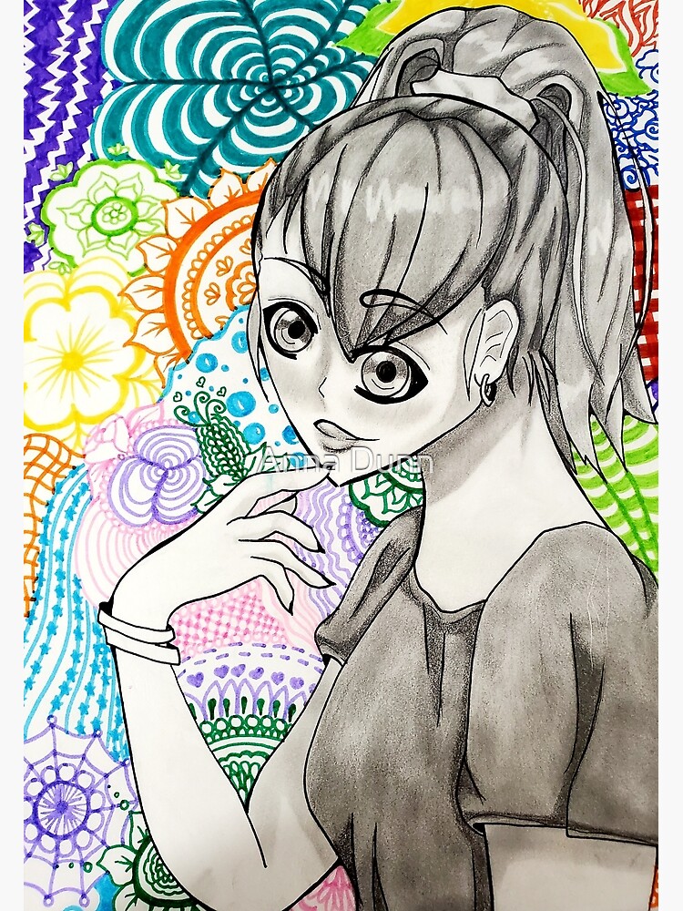 "Anime meets zentangle " Art Print for Sale by annadunn5782 | Redbubble