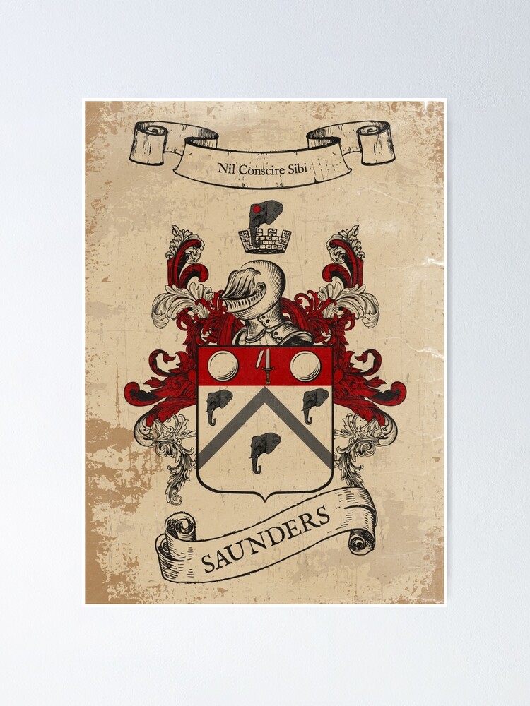 "Saunders Coat of Arms (Ireland)" Poster for Sale by DNCArt | Redbubble