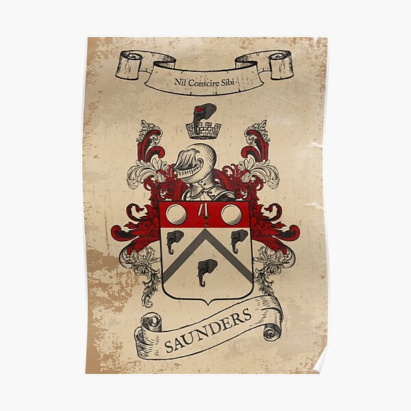 "Saunders Coat of Arms (Ireland)" Poster by DNCArt | Redbubble