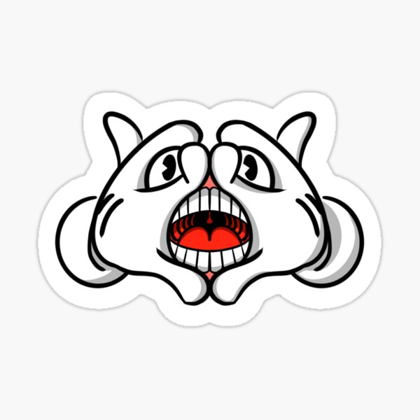 "Hand sign sticker. Face sticker" Sticker for Sale by Oddzy | Redbubble