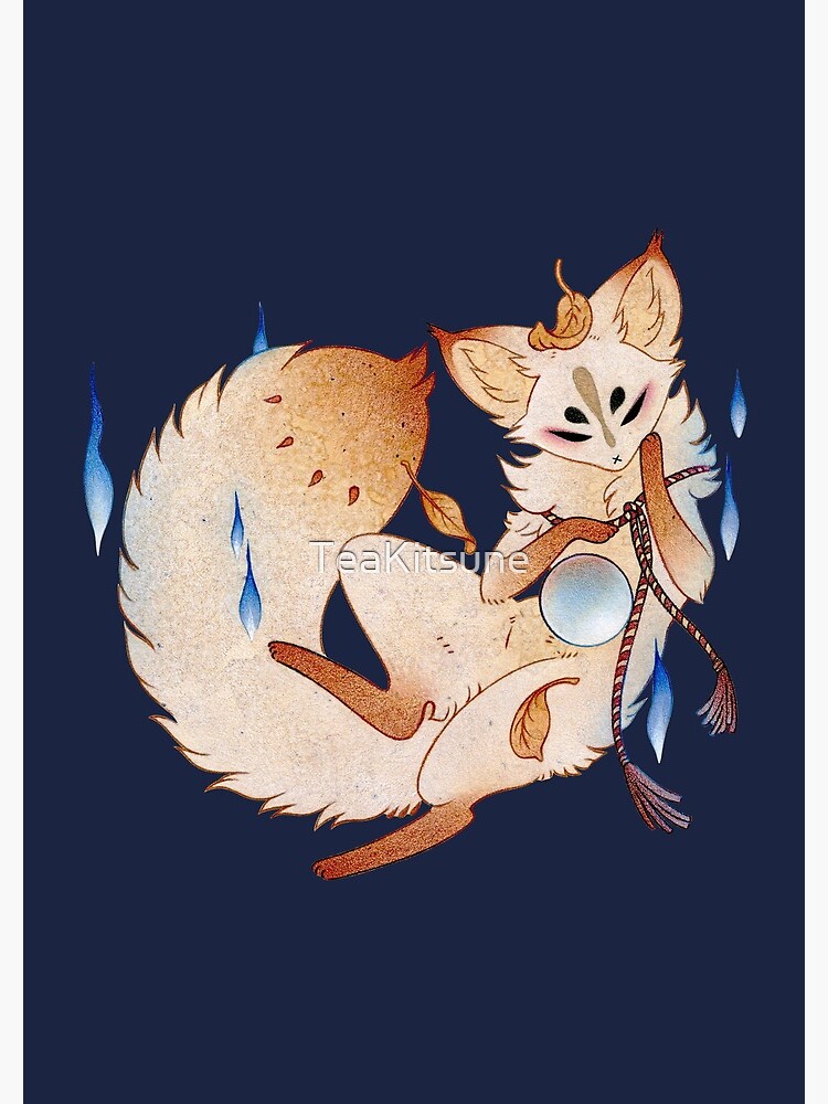 "Mischievous Fox - TeaKitsune Yokai Kitsune" Spiral Notebook by ...