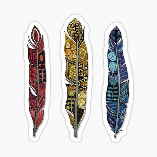 "boho rainbow feathers" Sticker for Sale by scrummy | Redbubble