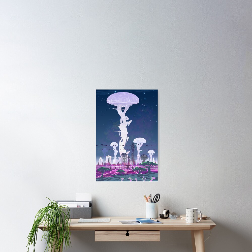 "Regrowth - Cyberpunk Arcology Solarpunk Mega City" Poster for Sale by ...