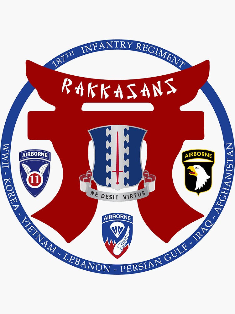 "187th Infantry 3BCT Rakkasans" Sticker for Sale by RedKnights | Redbubble
