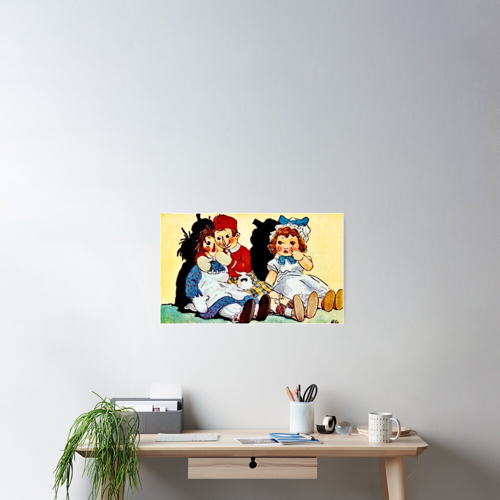 Uncle Clem Comforts Raggedy Ann” by Johnny Gruelle 1922" Poster by ...