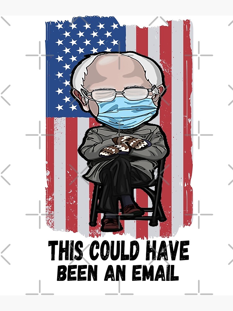 "Funny Bernie Sanders Inauguration Meme Mittens with Vintage usa Flag ...