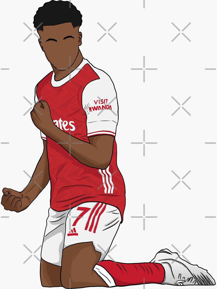 "Bukayo Saka Artwork" Sticker for Sale by Zgjimi17 | Redbubble