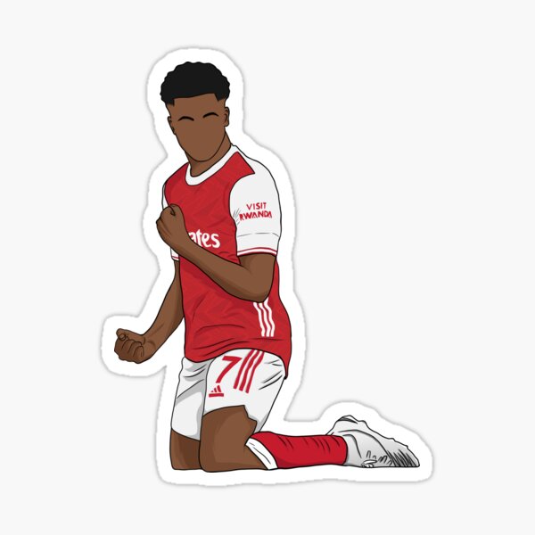 "Bukayo Saka Artwork" Sticker for Sale by Zgjimi17 | Redbubble