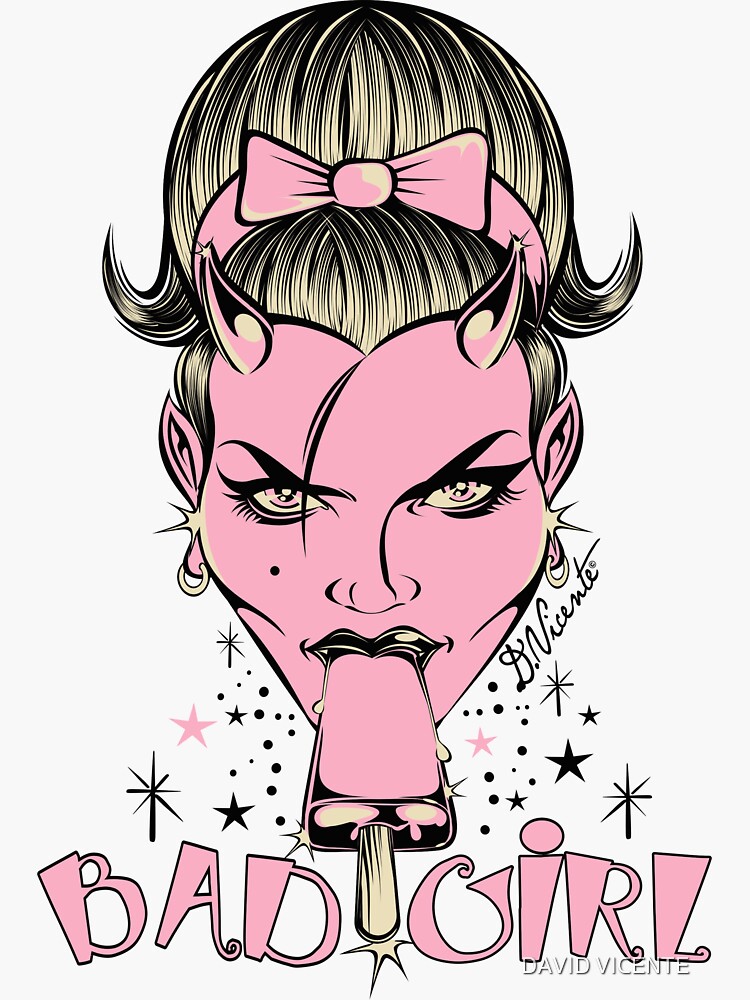 "BAD GIRL" Sticker for Sale by DVicente | Redbubble