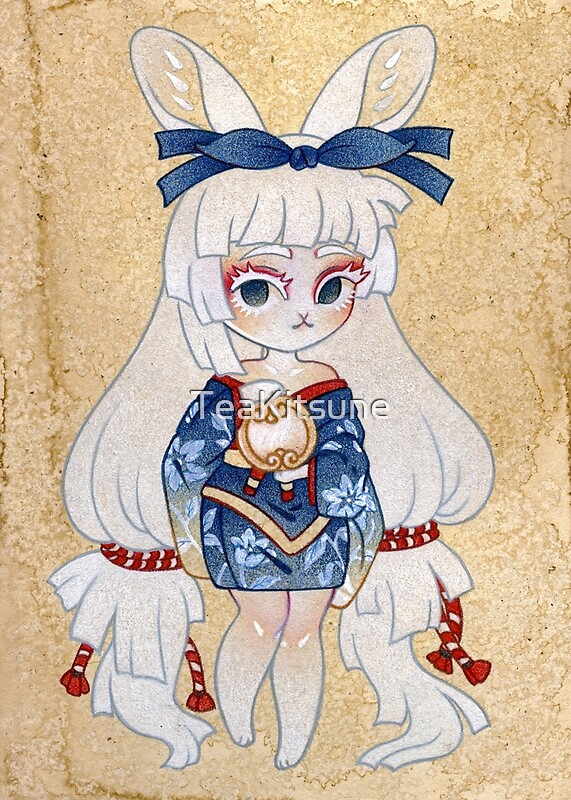 "The Moon Rabbit - Usagi Yokai TeaKitsune" by TeaKitsune | Redbubble