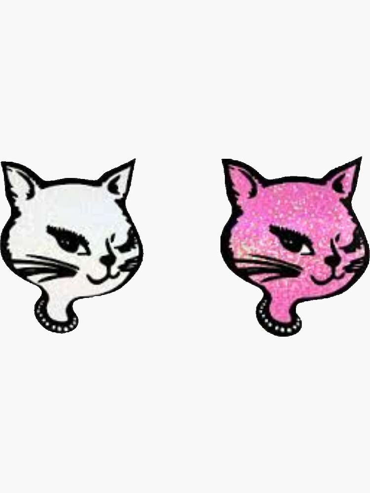 "Y2k White and Pink Winking Cat Stickers" Sticker for Sale by -y2k ...