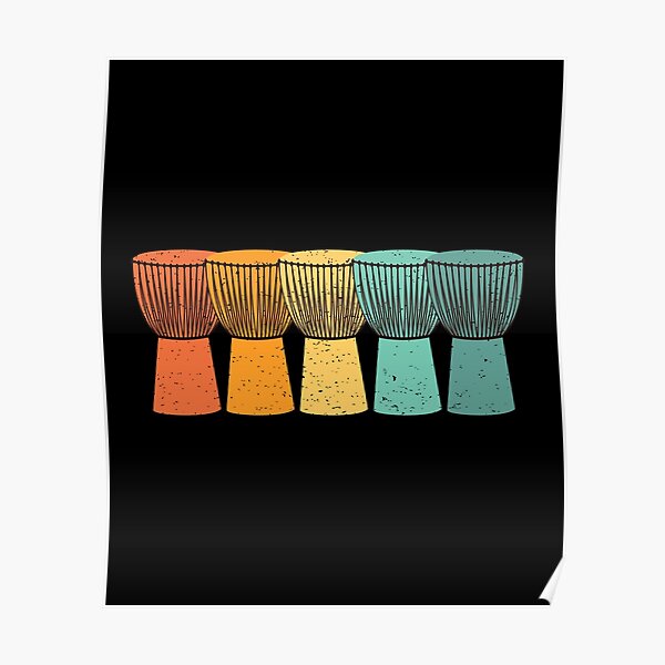 "Djembe African Drums Vintage Retro Style" Poster by EstelleStar ...
