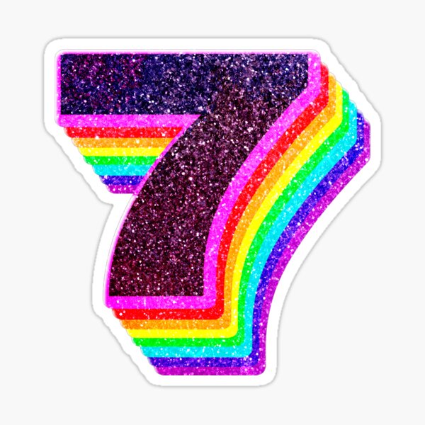 "Number 7 rainbow 3d font glitter" Sticker for Sale by ABukhari | Redbubble