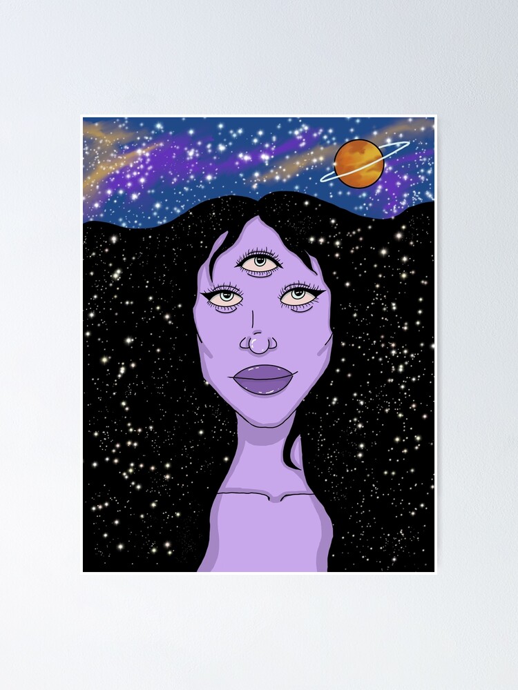 "Alien Space Girl Aesthetic" Poster by MeasArtShop | Redbubble