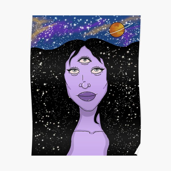 "Alien Space Girl Aesthetic" Poster by MeasArtShop | Redbubble