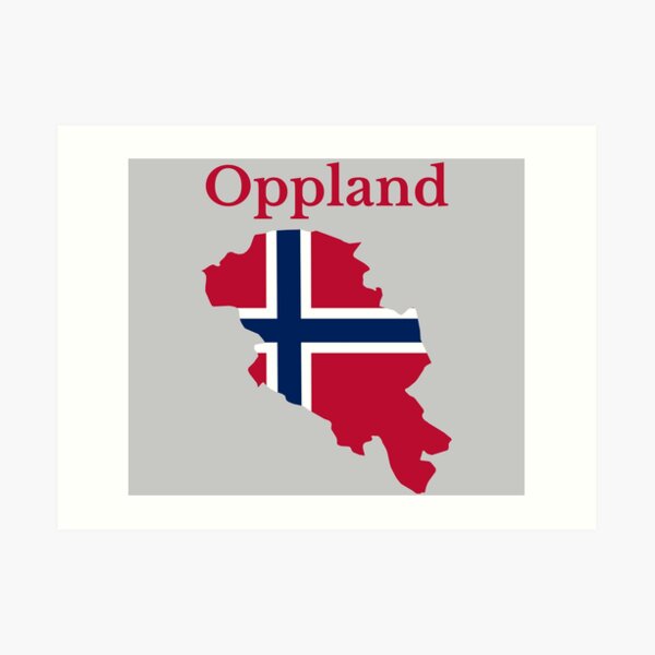 "Oppland County Map, Norwegian County, Norway." Art Print by marosharaf ...