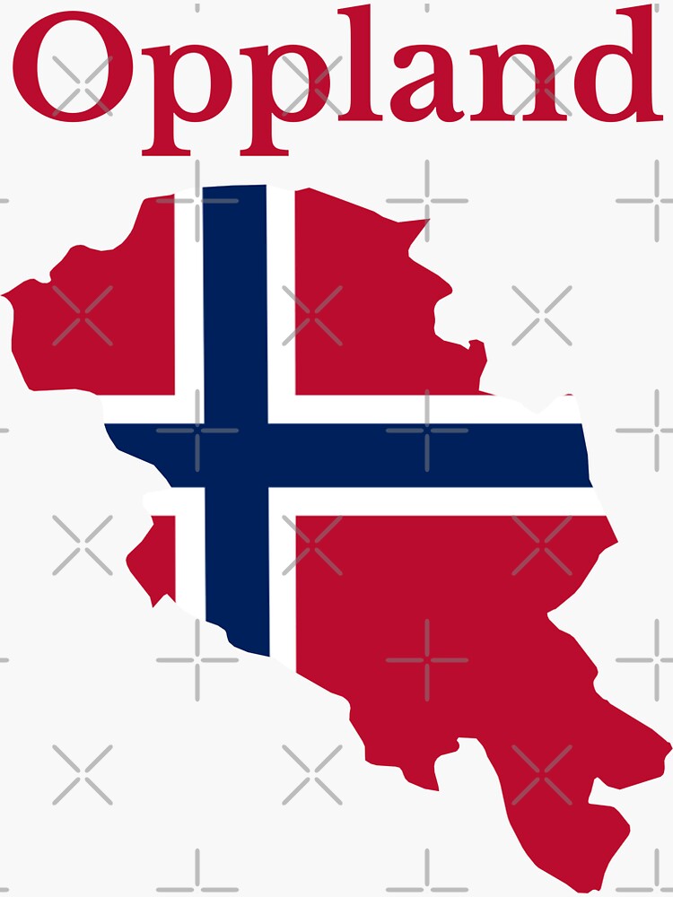"Oppland County Map, Norwegian County, Norway." Sticker for Sale by ...