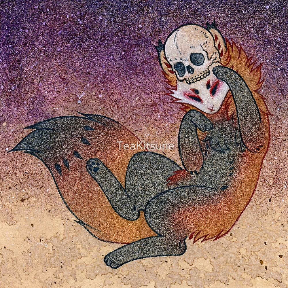 "The Mischief Maker - Kitsune Yokai TeaKitsune" by TeaKitsune | Redbubble