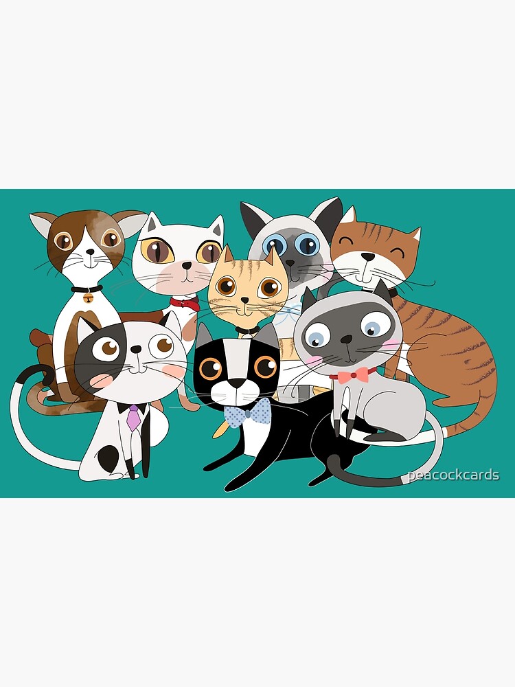Poster « Animaux de compagnie de dessin animé So Many Cats Cat Lover ...