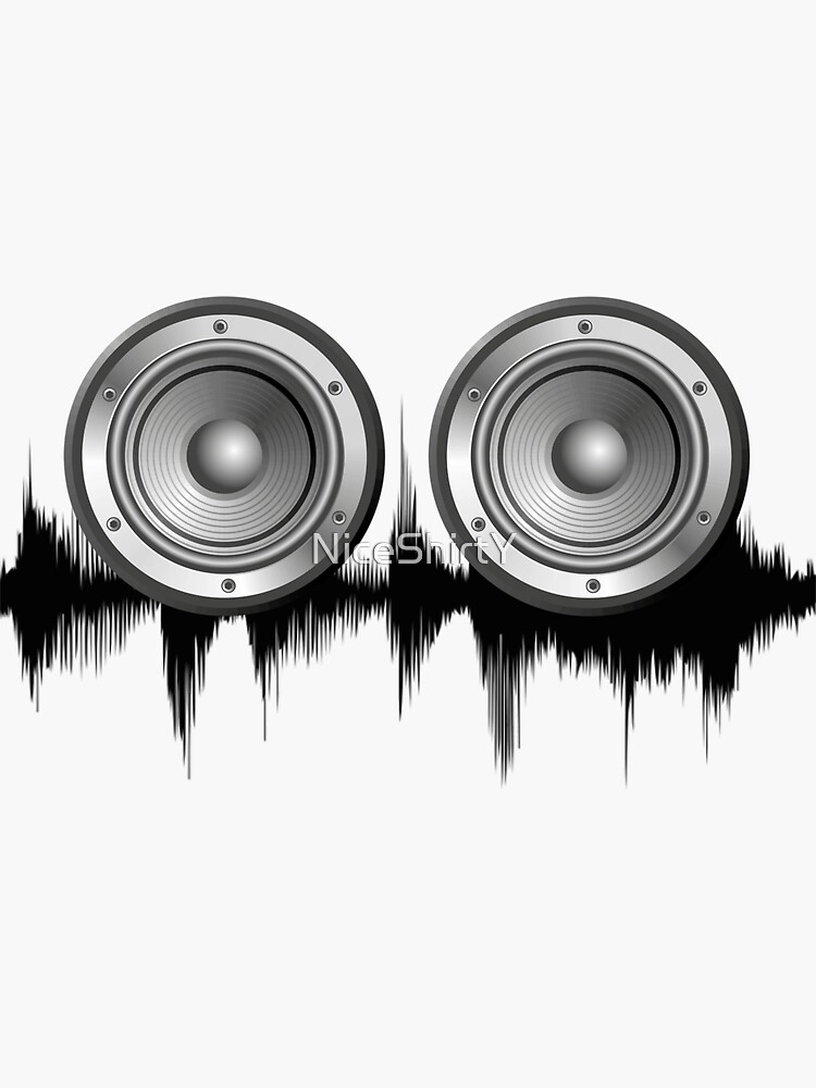 "Speaker sound wave" Sticker for Sale by NiceShirtY | Redbubble