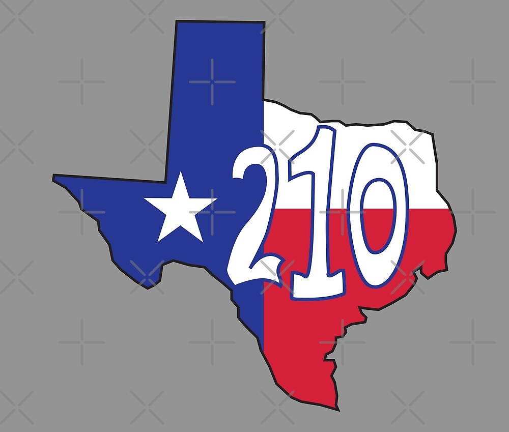 "Hand Drawn Texas Flag 210 Area Code" by itsrturn | Redbubble