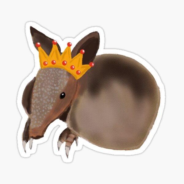"King Armadillo " Sticker by ReckahFox | Redbubble