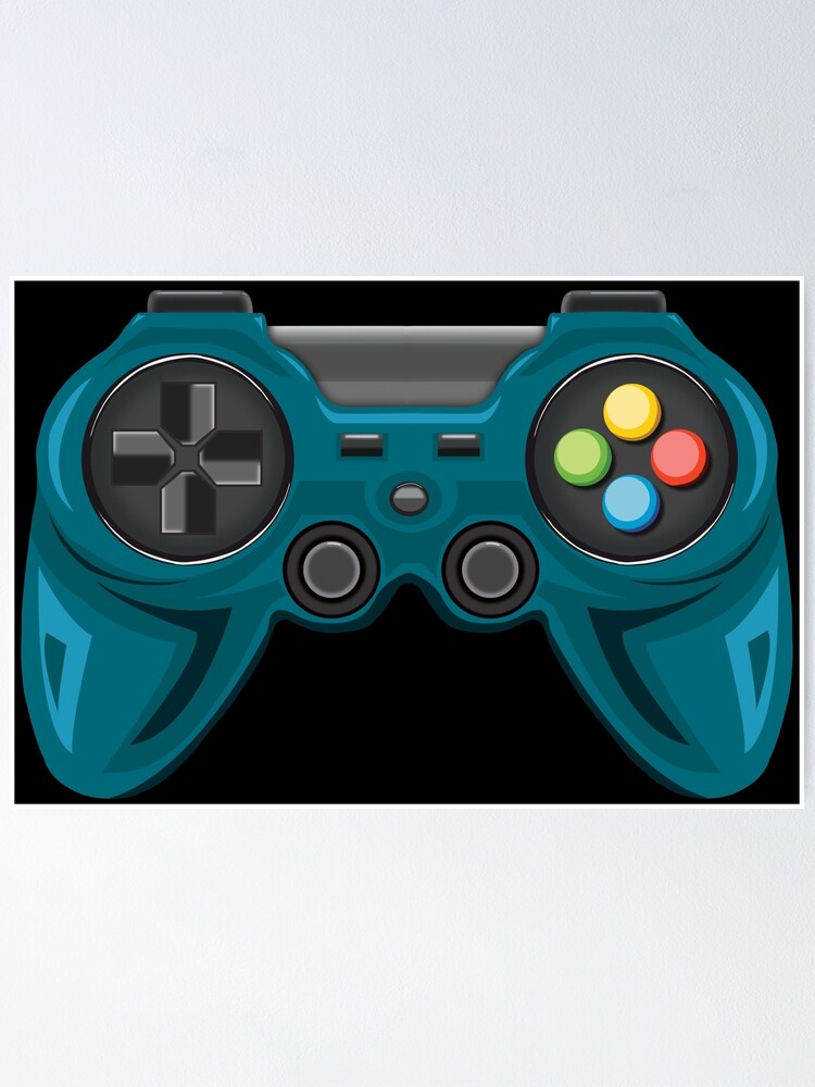 "Video Game Controller Teal Gaming" Poster for Sale by Reeana-Designs ...