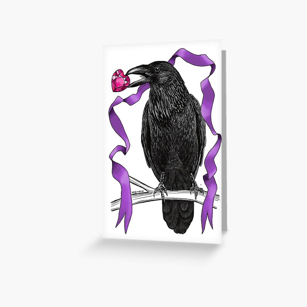 "Raven Brings Gifts" Greeting Card for Sale by mernstw | Redbubble