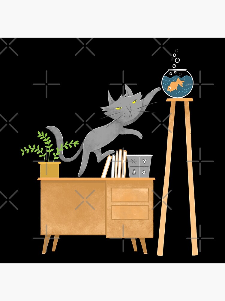 "Cat reaching for a fish bowl" Art Print by jasmineberry | Redbubble