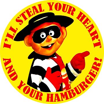 "Hamburglar Hamburgled " Sticker for Sale by MotePeplot | Redbubble