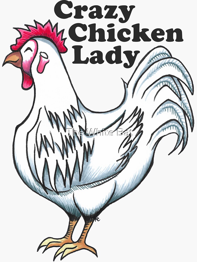 "Happy Hen - Crazy Chicken Lady" Sticker for Sale by Darth1234 | Redbubble