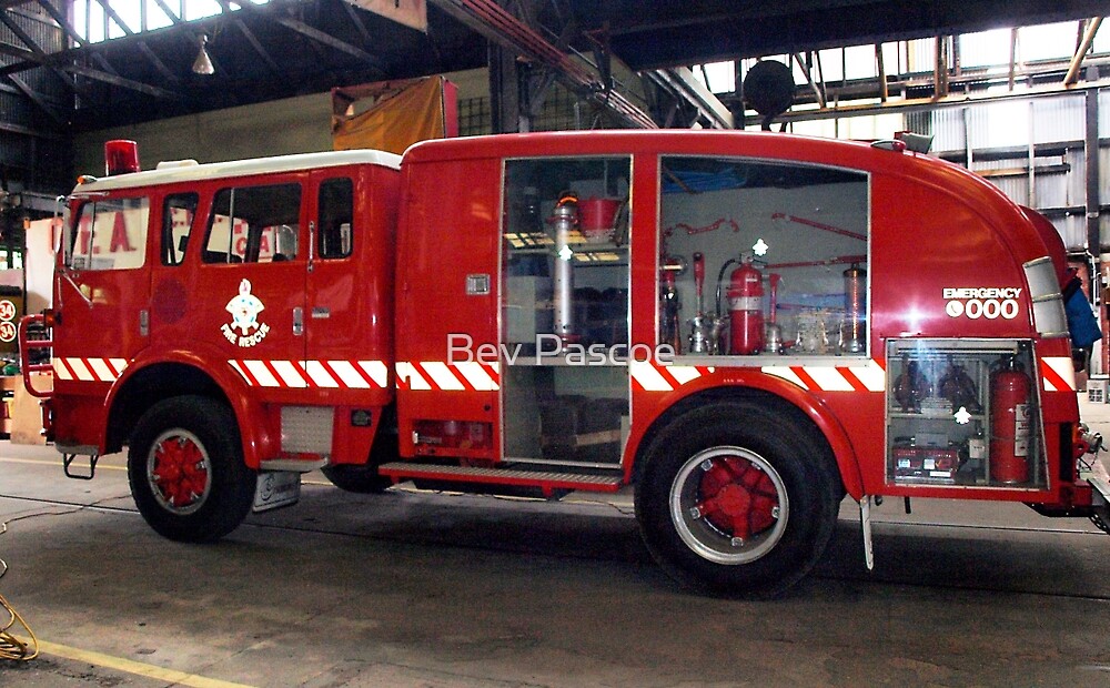 "Fire truck at Melbourne Fire Museum - Australia" by Bev Pascoe | Redbubble