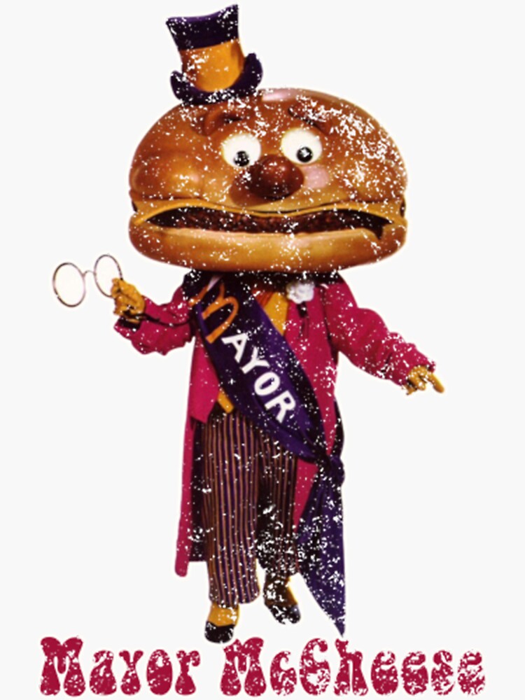 "Mayor Mccheese Mayor McCheese " Sticker for Sale by MotePeplot | Redbubble