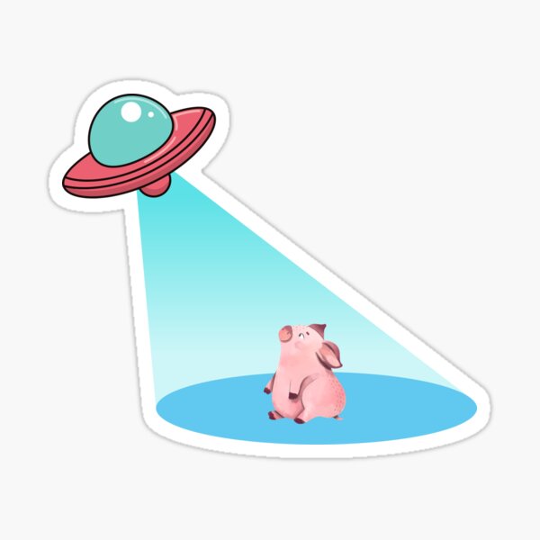 "UFO pig" Sticker for Sale by MerchActually | Redbubble