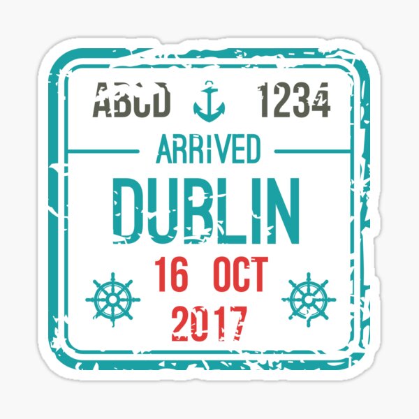 "Dublin, Ireland Passport Stamp" Sticker for Sale by Umbridges | Redbubble