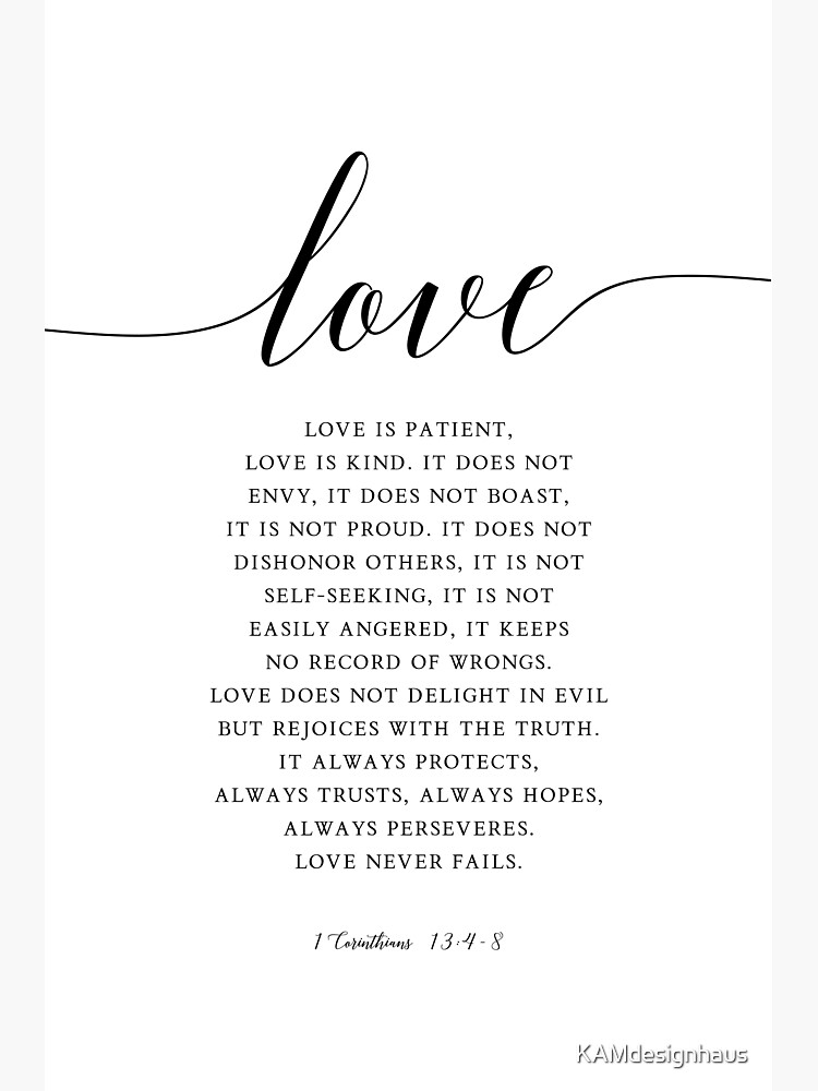 1 Corinthians 13, Love Premium Matte Vertical Poster sold by Budi ...