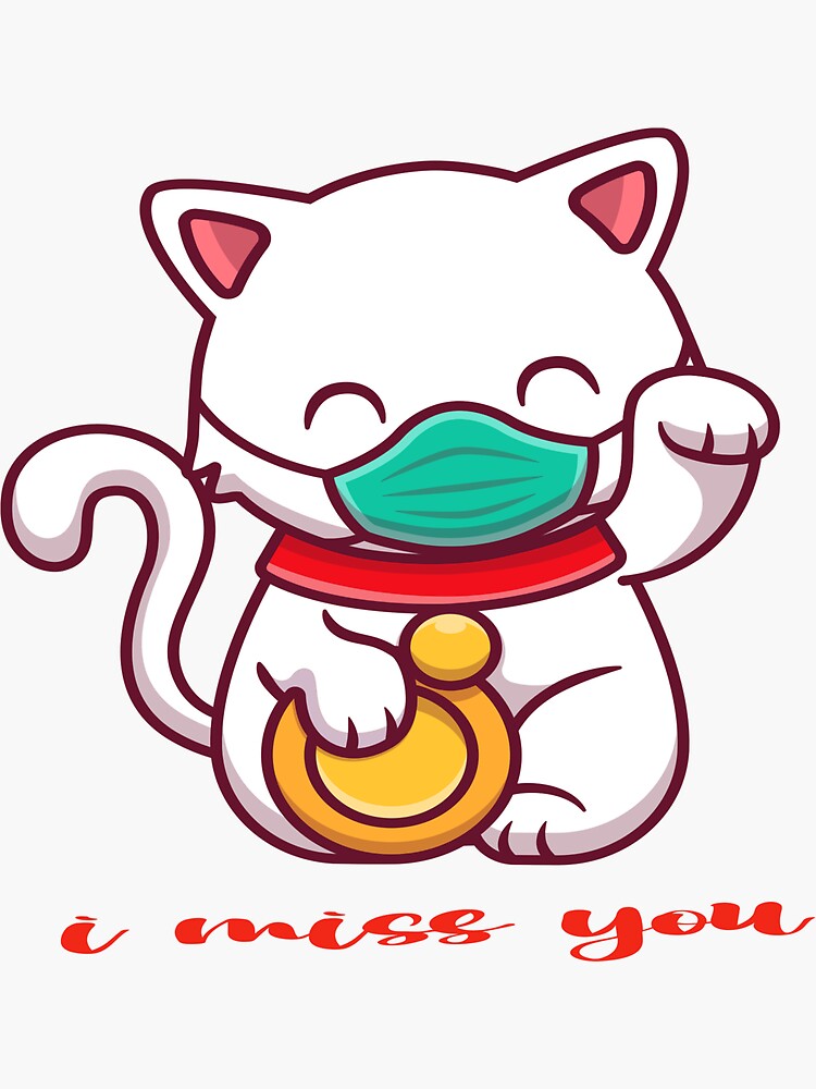 "i miss you cat cute" Sticker by TheHeaven | Redbubble