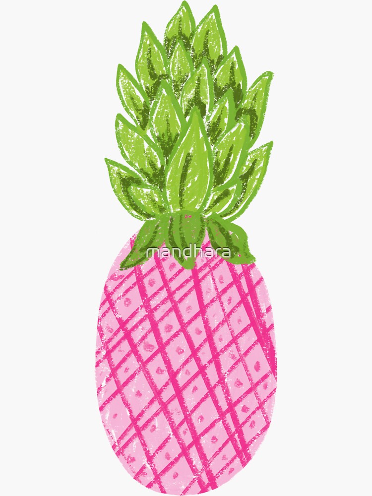 "Pink Pineapple" Sticker by mandhara | Redbubble