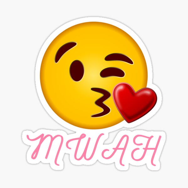 "Mwah Emoji Valentines day" Sticker for Sale by SouthSideRags | Redbubble