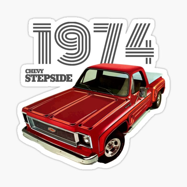 Sticker « Camionnette Chevy Stepside 1974 », par FromThe8Tees | Redbubble