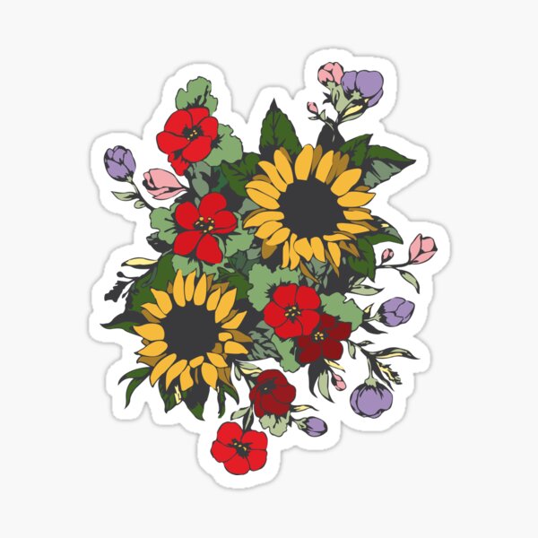 Bouquet Of Flowers Stickers | Redbubble