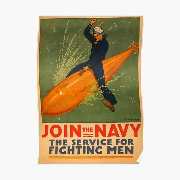 "Join the navy campaign | Vintage 1940's" Poster for Sale by ...