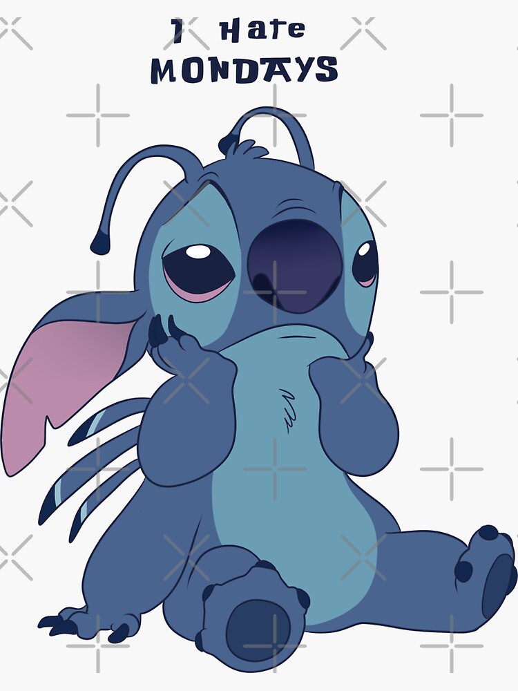 "Stitch hates Mondays" Sticker for Sale by SoloSammich | Redbubble