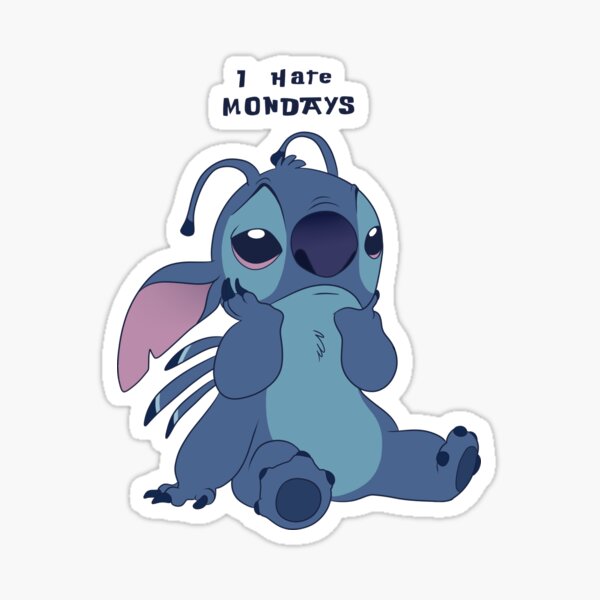 "Stitch hates Mondays" Sticker for Sale by SoloSammich | Redbubble